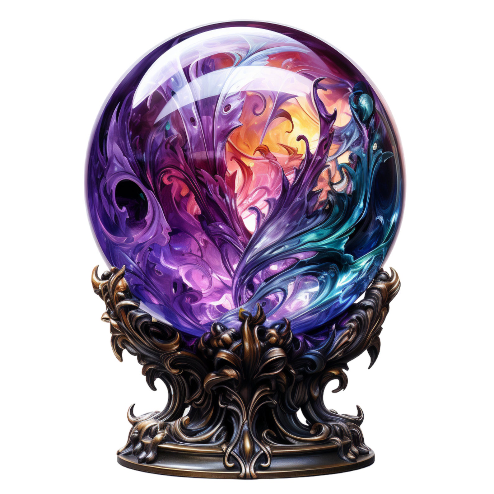 Magical Colorful Crystal Ball PNG Clipart Bundle for Personal ...