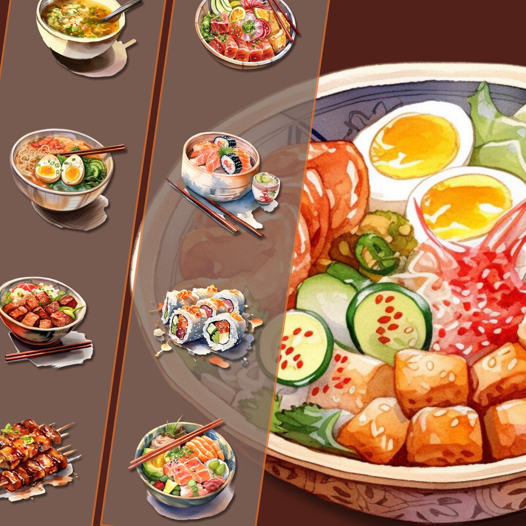 Japanese Food Clipart Bundle - High-resolution PNG Files, Authentic ...