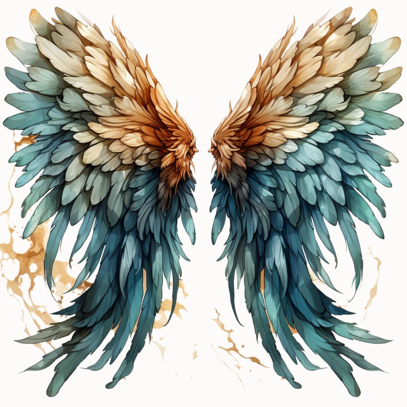 Angel Wings Clipart Bundle Ethereal Wing Illustrations PNG - Etsy