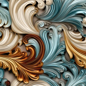 Engraved Ornamental Swirls Seamless Patterns Bundle, High-resolution ...