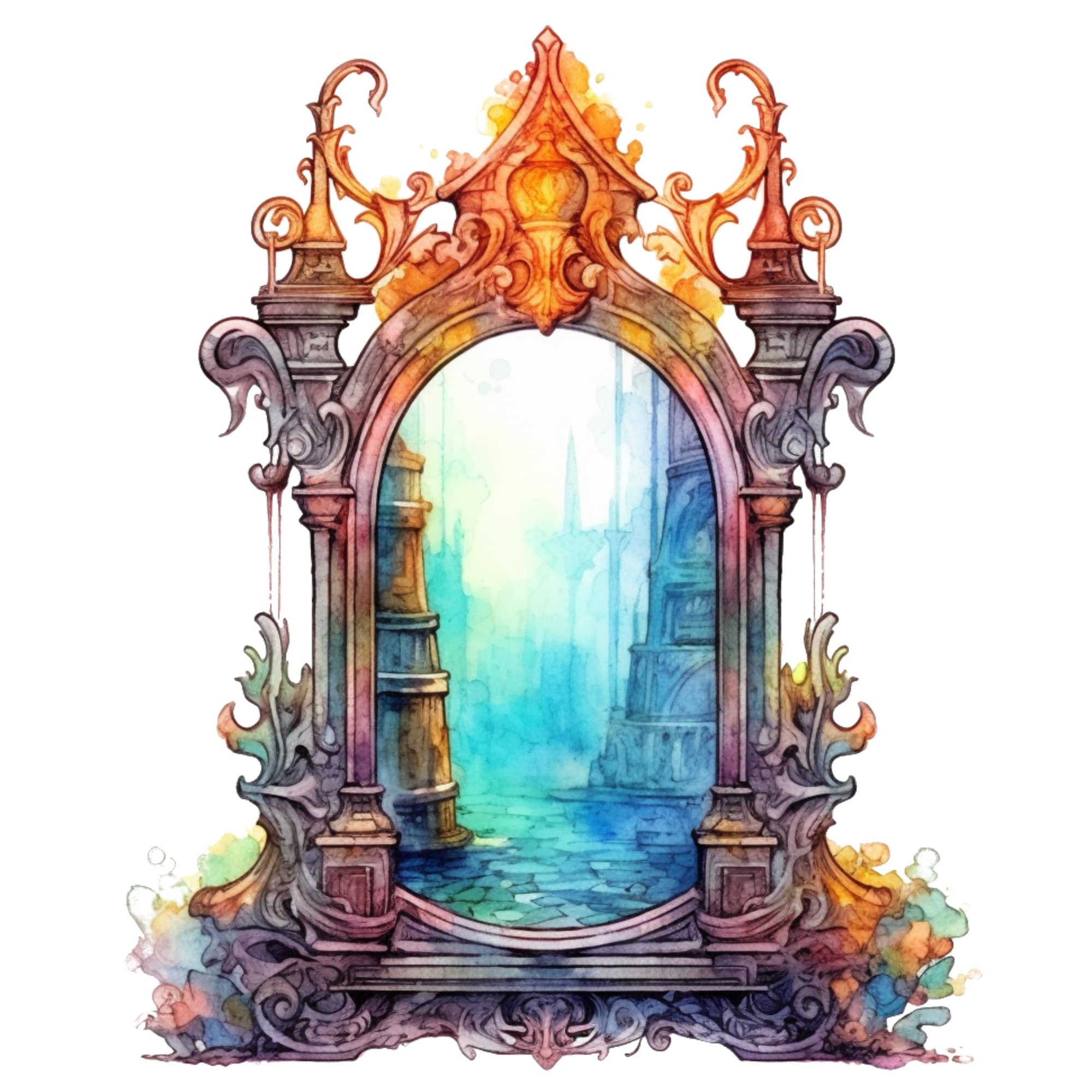 Magic Mirror Clipart Bundle Enchanting Reflections, High-resolution PNG ...