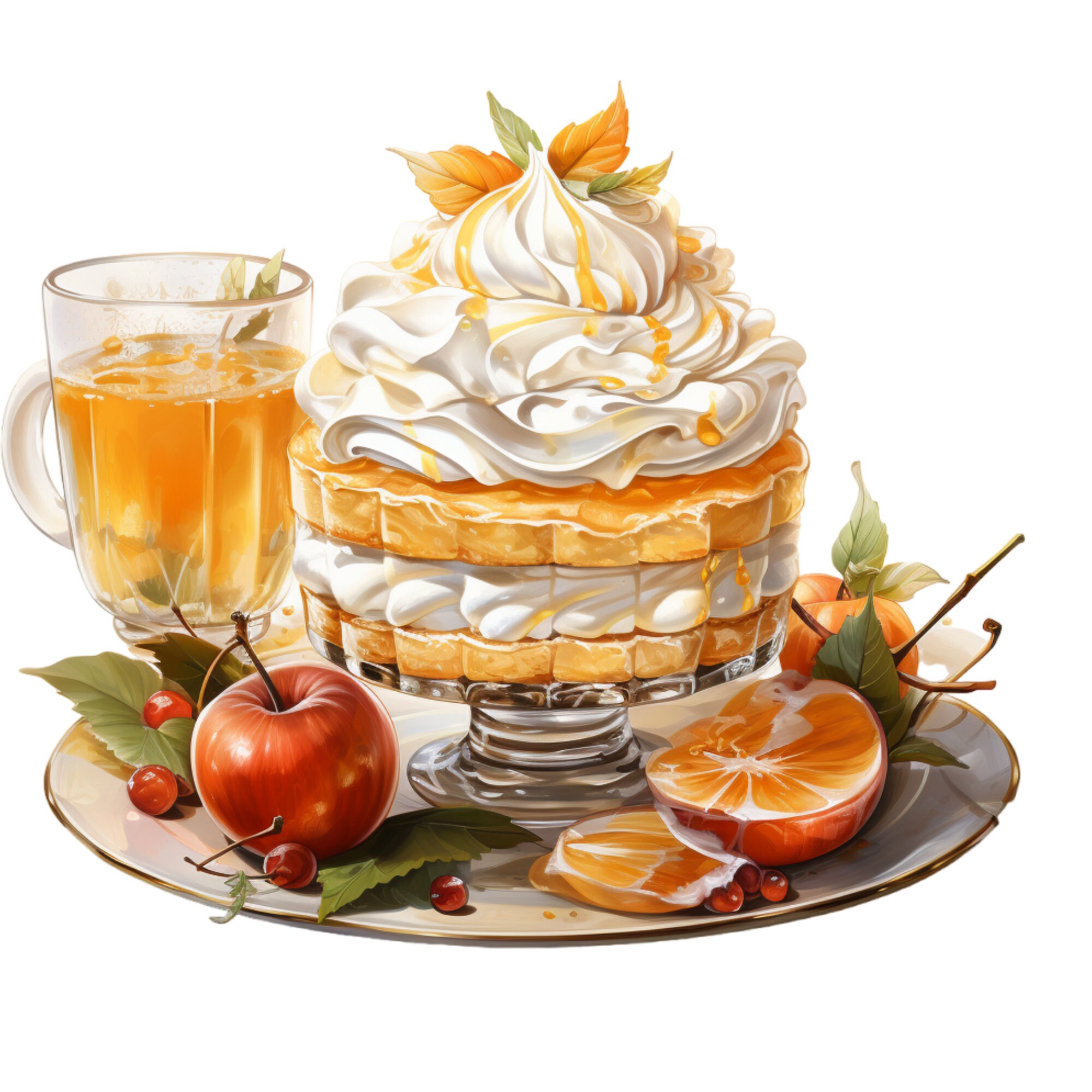 Autumn Desserts Clipart Bundle Delectable Seasonal Treats, PNG Files ...