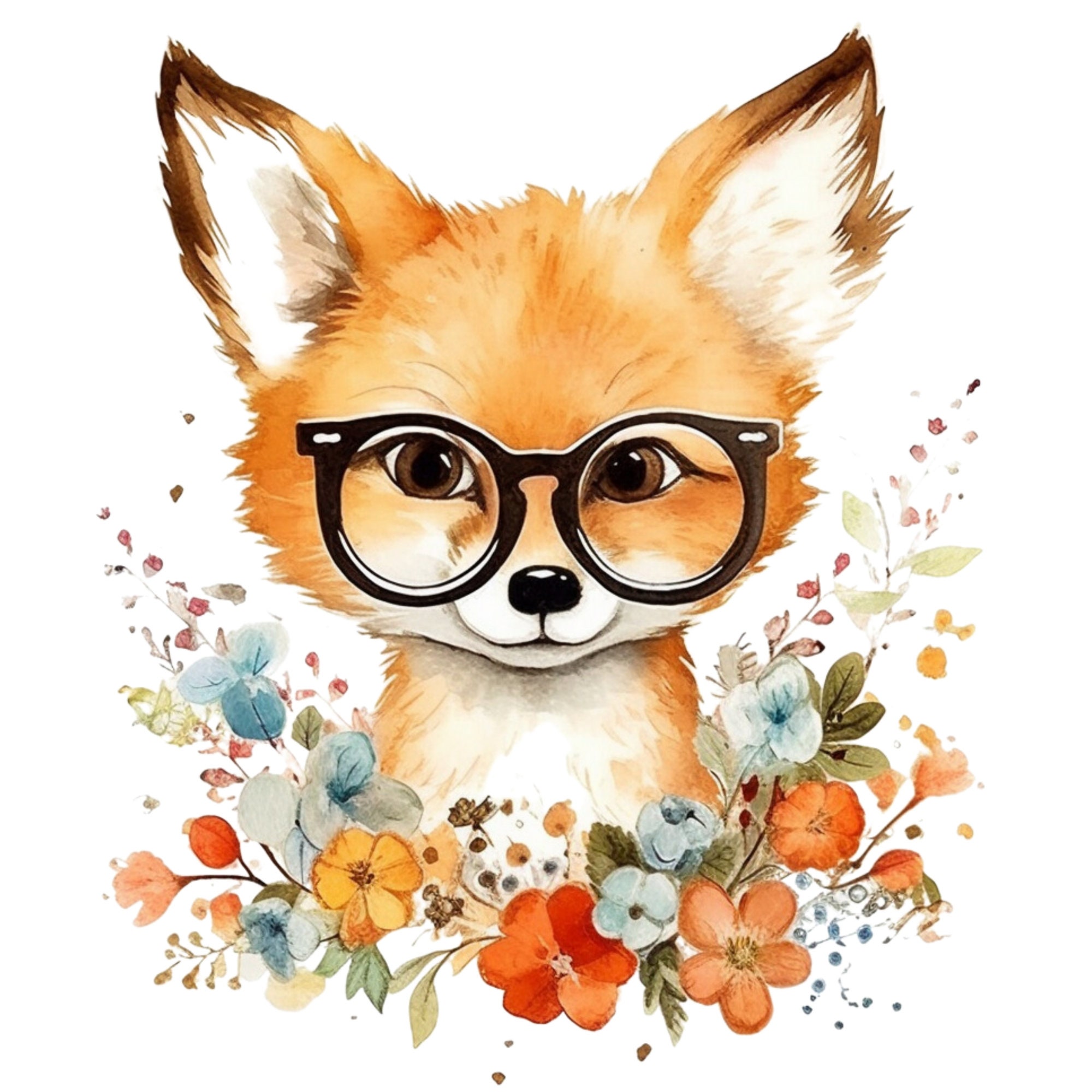 Fox Wearing Glasses Clipart Collection PNG Graphics, Transparent ...