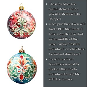Christmas Bauble Clipart Bundle, PNG, Ideal for Digital Art, Crafts ...