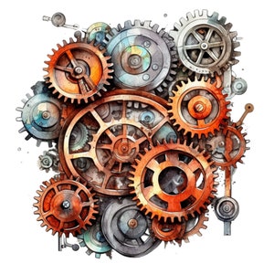 Steampunk Gears and Cogs Clipart Bundle - High-resolution PNG Files ...