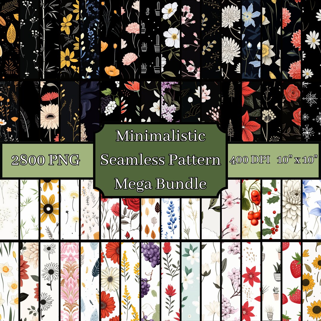 Minimalistic Seamless Patterns Mega Bundle: 2800 High-resolution ...