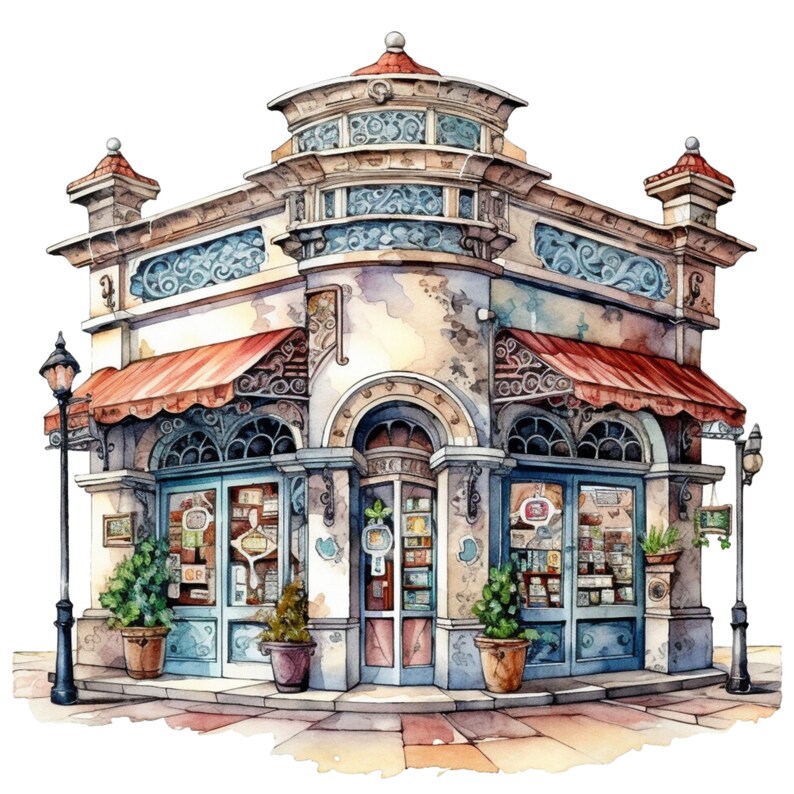 Market Storefront Clipart PNG Instant Download Detailed - Etsy