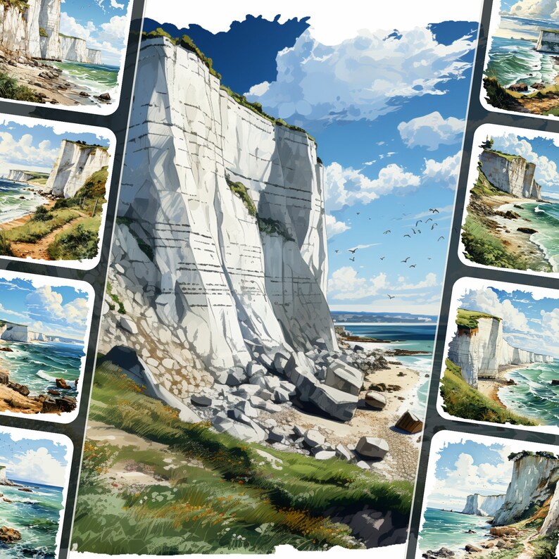 White Cliffs of Dover Clipart Bundle White Background - Etsy