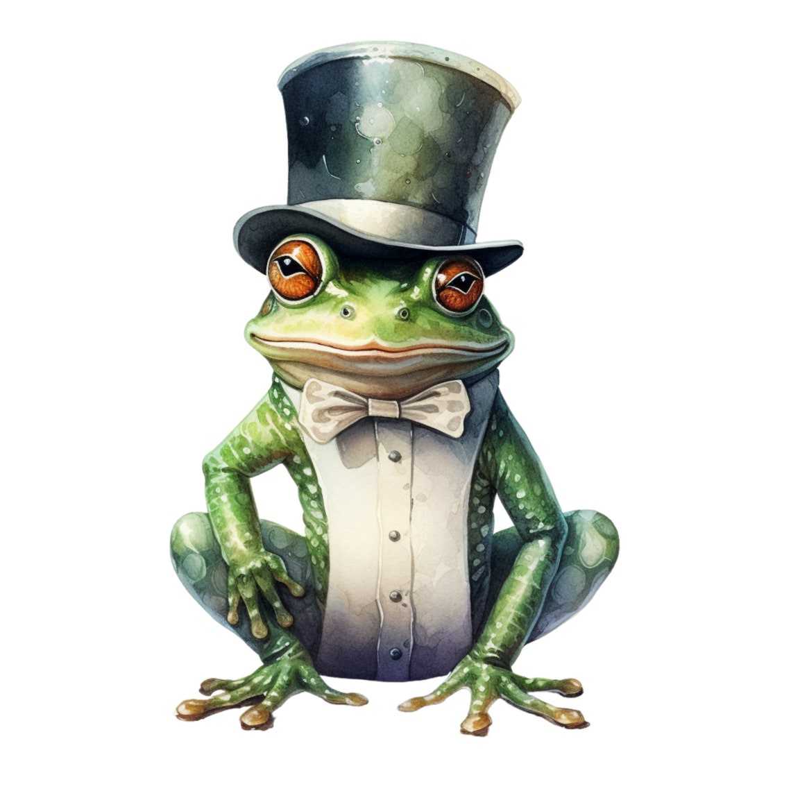 Top Hat Frog Clipart Bundle, PNG Format, Artistic Creations, Junk ...