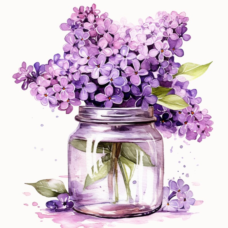 Lilac Clipart in Lovely Lilacs Watercolor Collection Lilac - Etsy