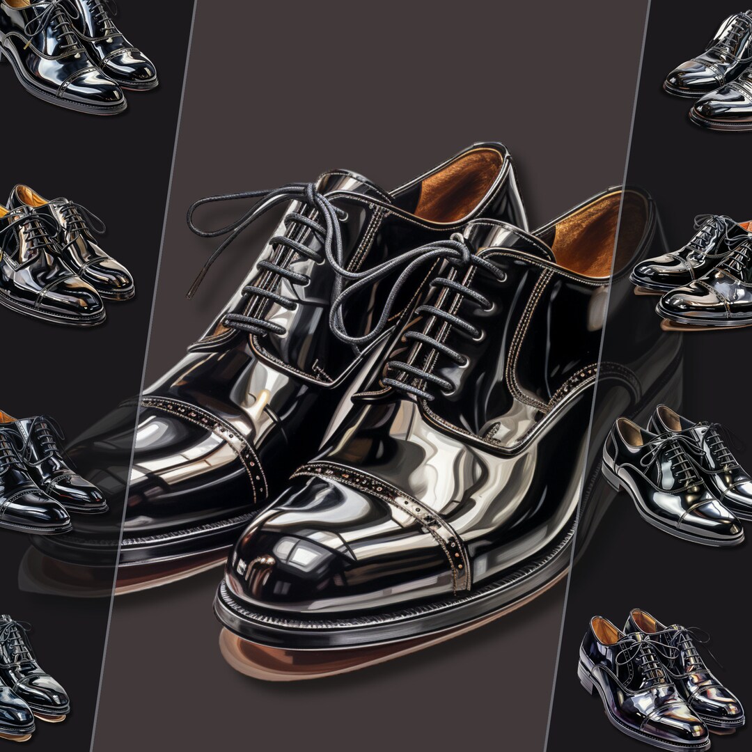 Black Men's Dress Shoes Clipart Bundle - Stylish Shoe Illustrations ...