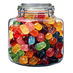 Jar of Candies Clipart Bundle, PNG Format, for Artistic Creations and ...