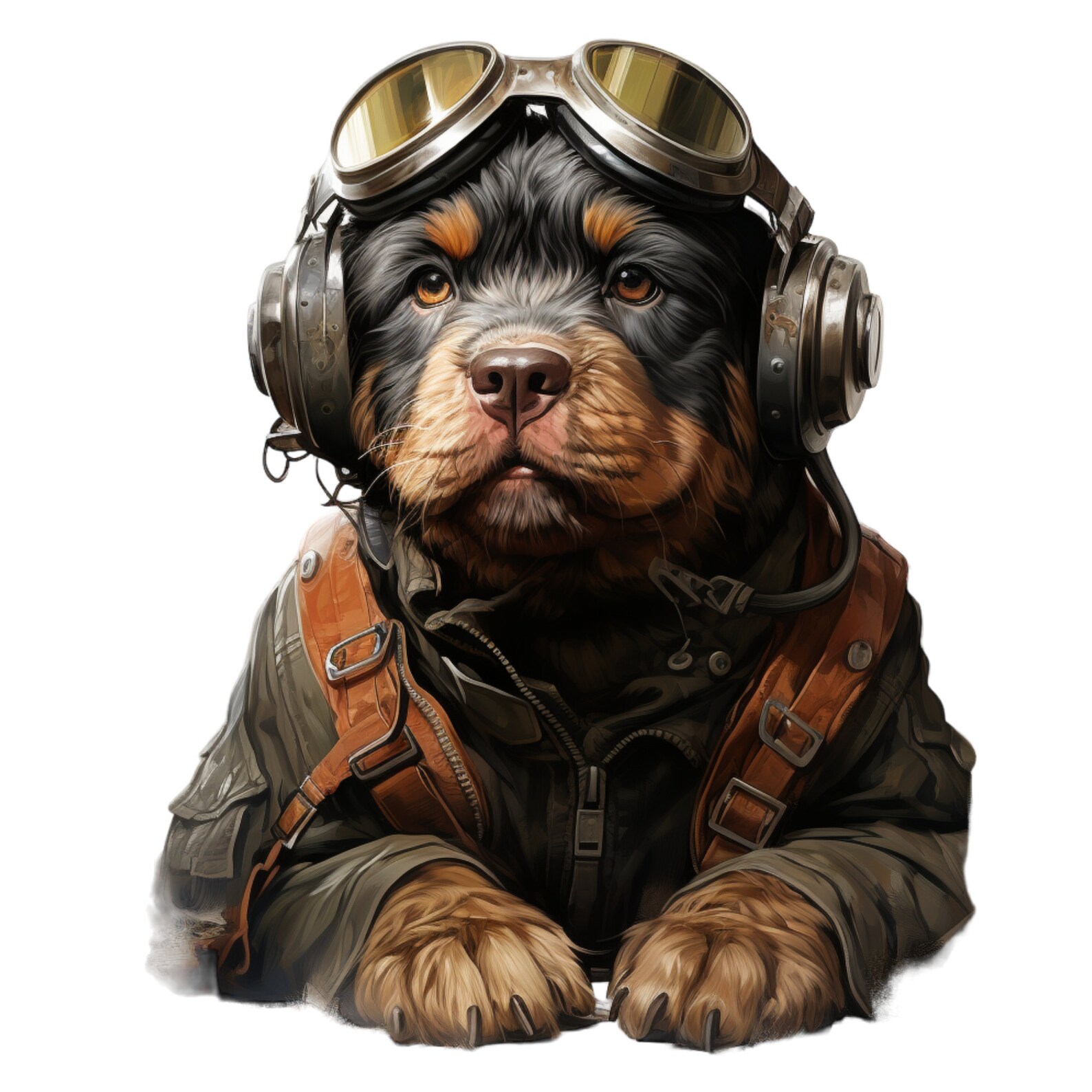 Puppy Pilot Dog Clipart Bundle, PNG, Ideal for Digital Art, Junk ...