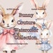 Bunny Clipart Couture Watercolor Collection Adorable Bunnies in Dresses ...