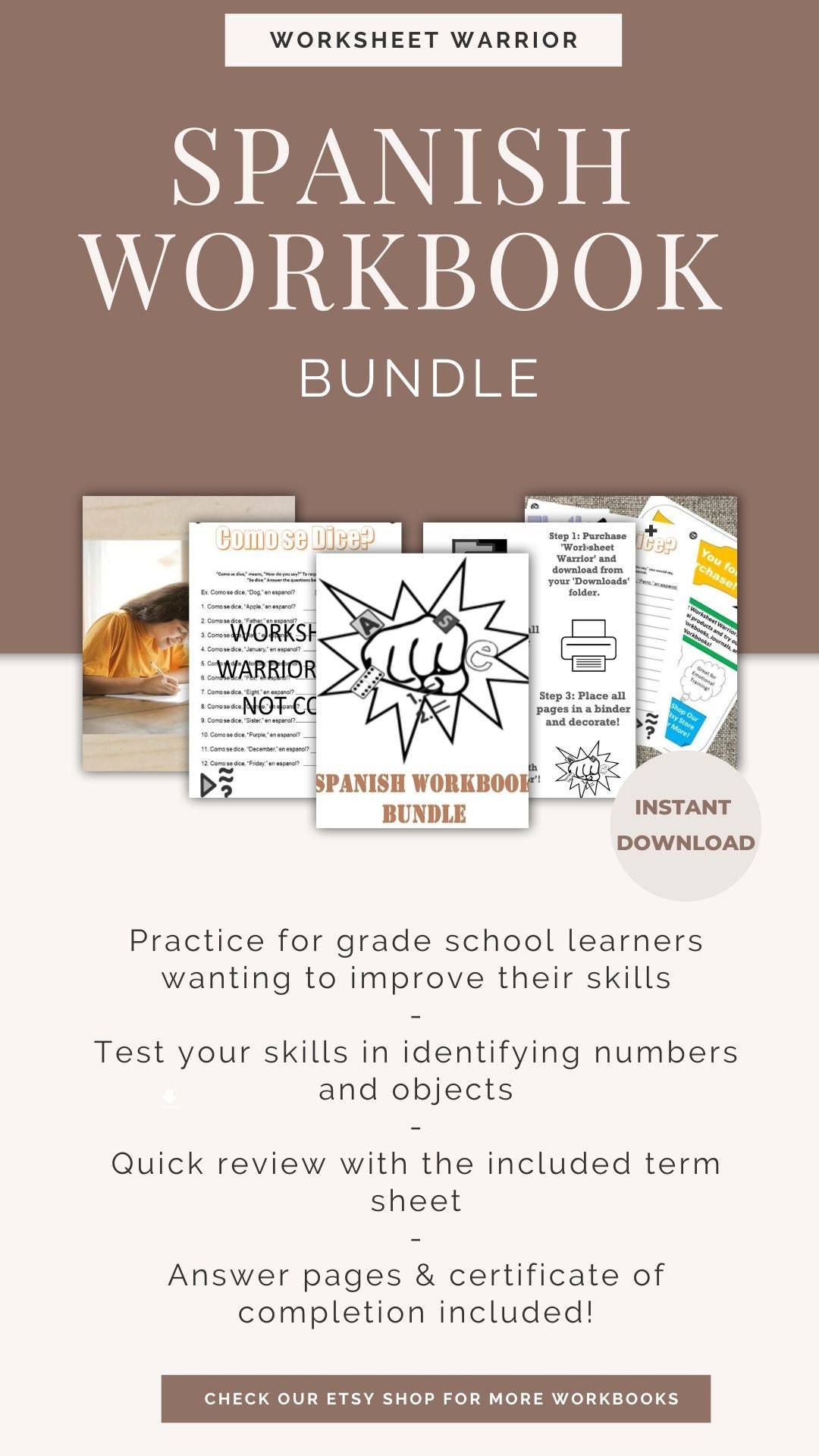 Spanish Workbook Bundle, Child Activity Book, Child Activity Books ...