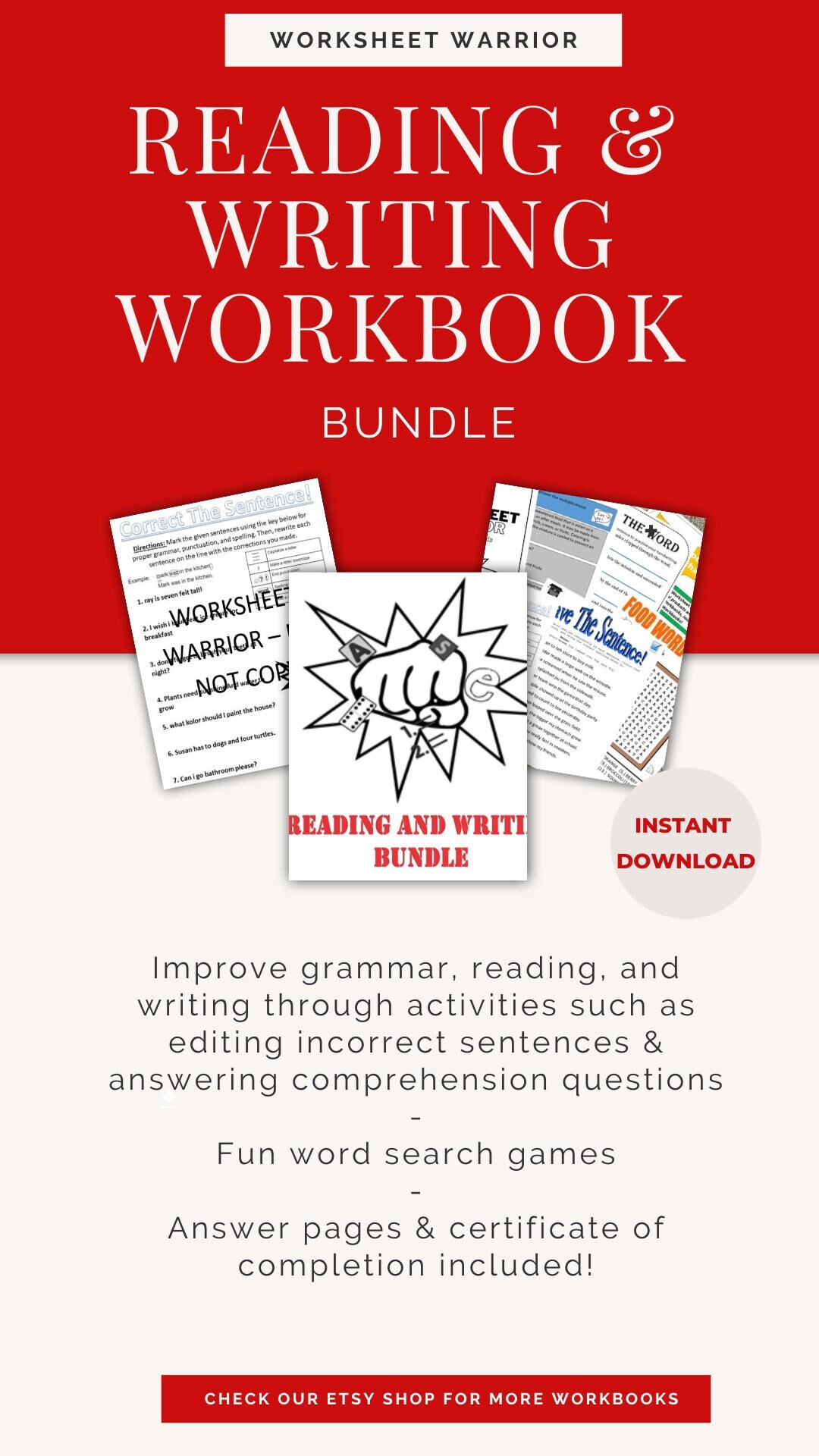 Writing Workbook Bundle, Child Activity Book, Child Activity Books ...