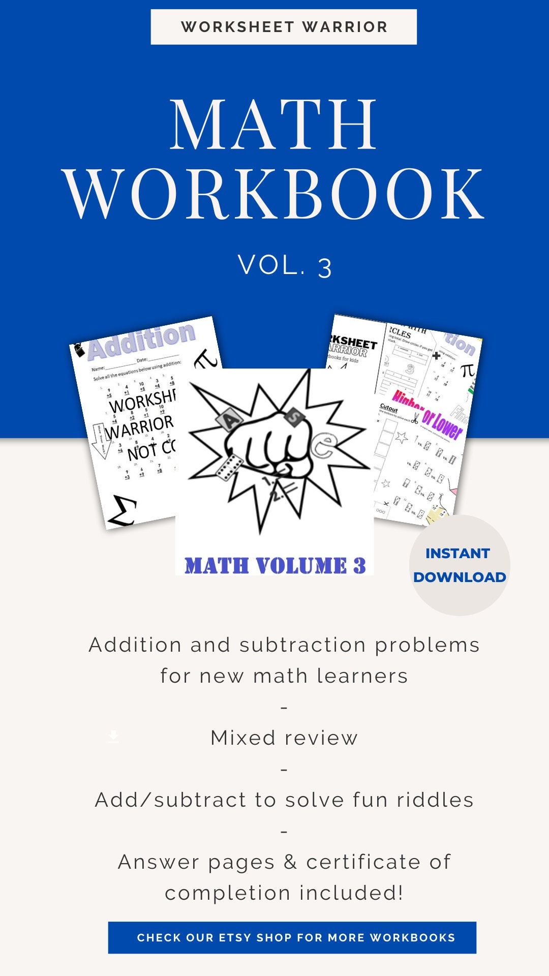 Math Workbook Vol. 3, Child Activity Book, Child Activity Books ...