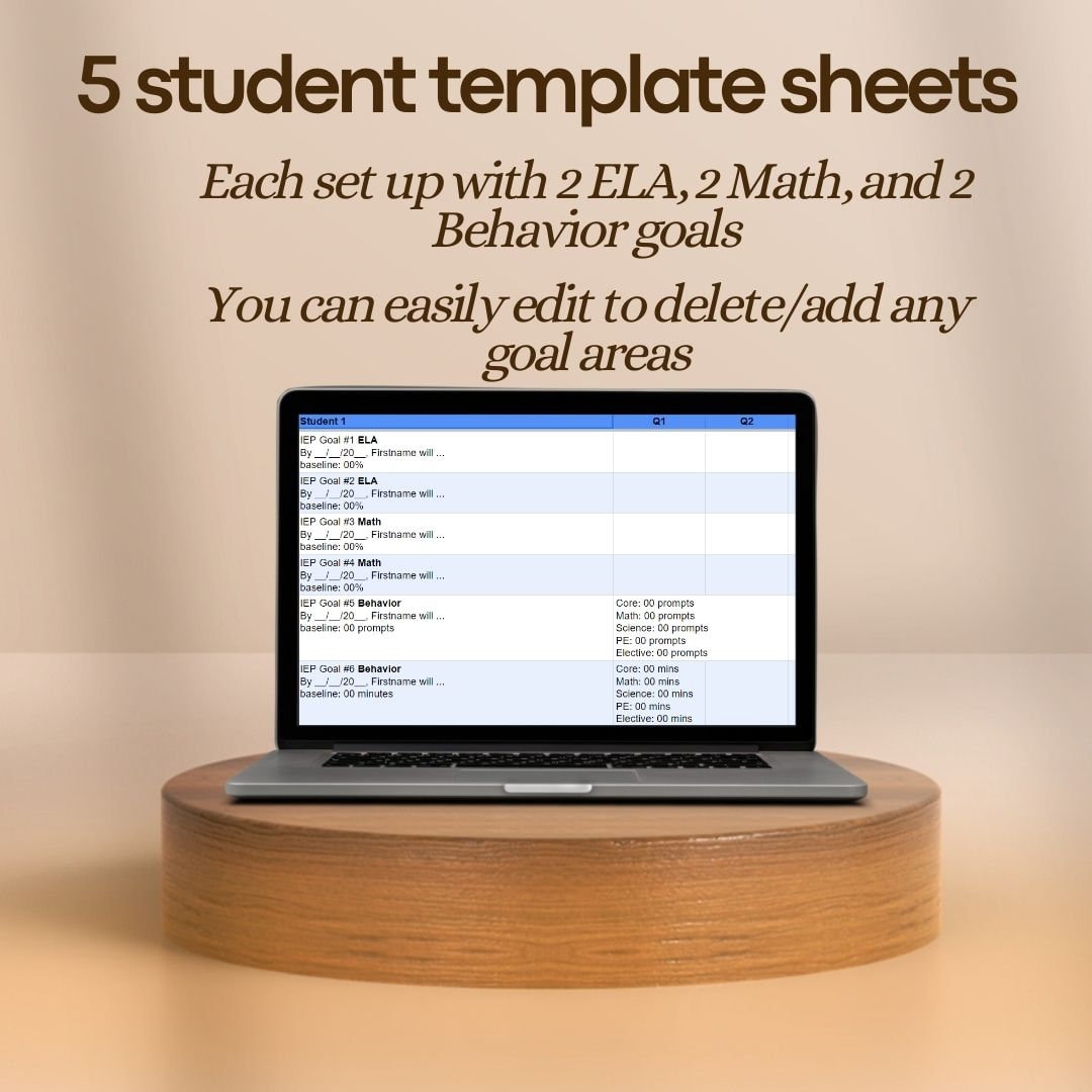 Digital IEP Caseload Goal Data Tracker | Google Sheet™ Template - Etsy