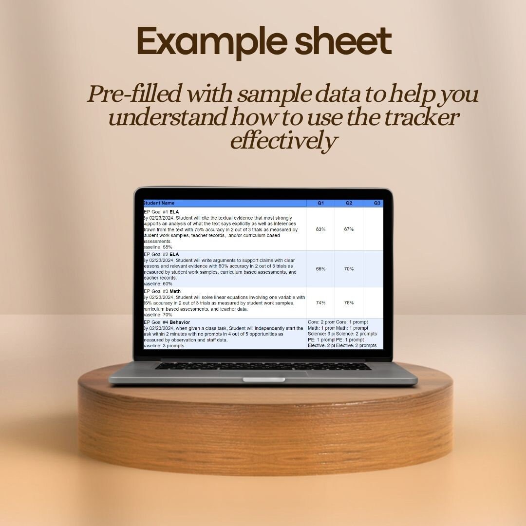 Digital IEP Caseload Goal Data Tracker | Google Sheet™ Template - Etsy
