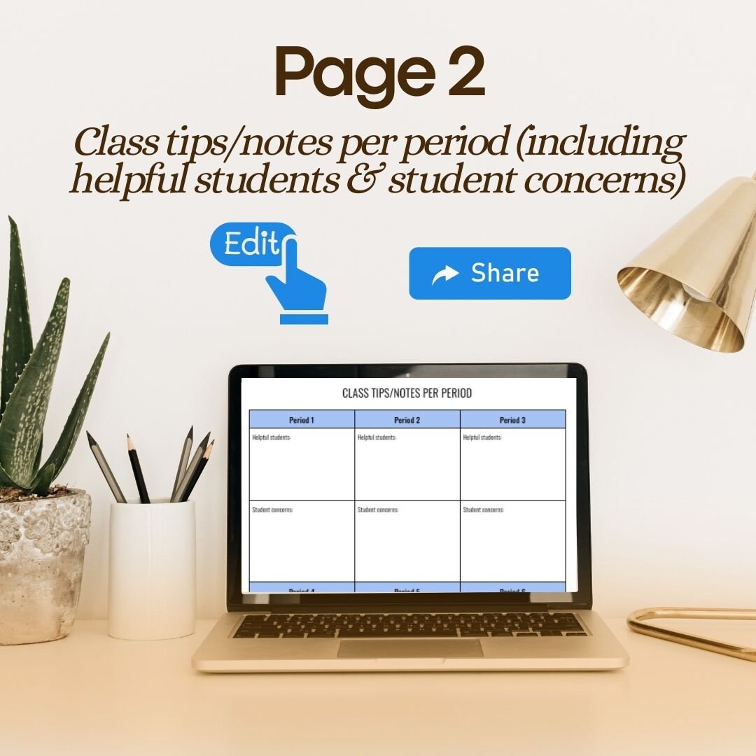 Teacher Sub Plans | Google Docs™ Template - Etsy