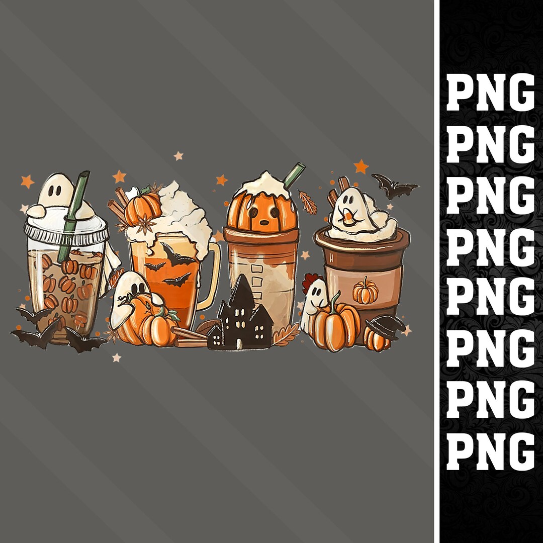 Boo Latte PNG Cute Scary Fall Halloween Horror Iced Coffee - Etsy