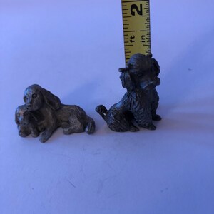Spoontiques Pewter Miniature Dog Figurines. Poodle and Spaniel. Vintage ...