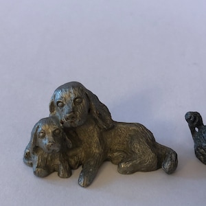 Spoontiques Pewter Miniature Dog Figurines. Poodle and Spaniel. Vintage ...