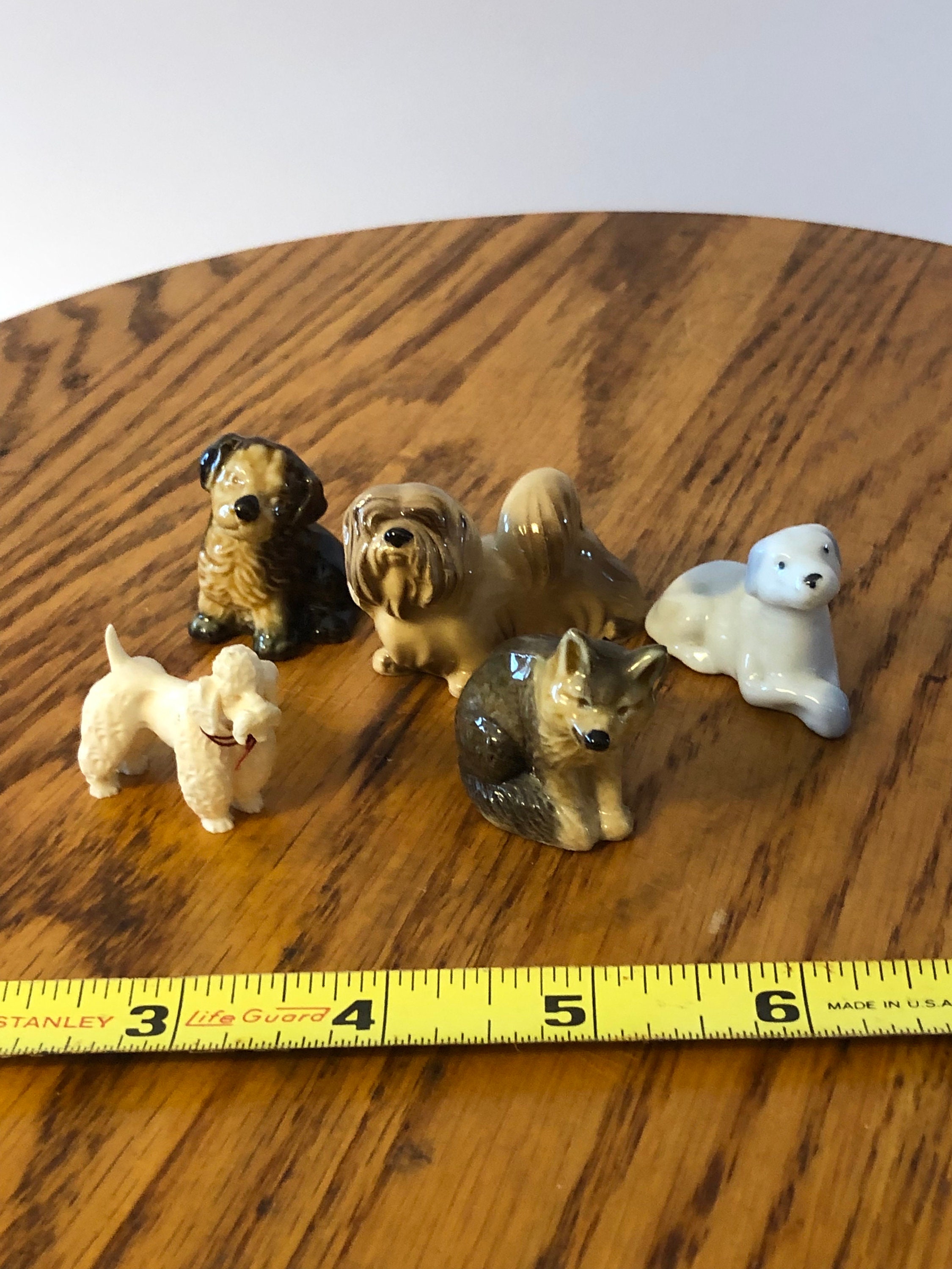 Porcelain Miniature Dog Figurines. Five Dogs of Various Breeds. - Etsy