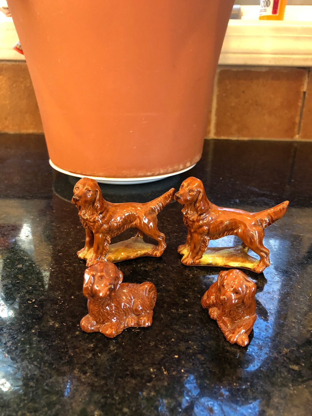 WADE Ceramics. Spaniel Dogs. WADE Cermamics Miniature Collection. Made ...