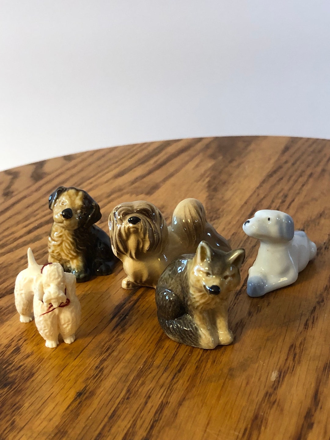 Porcelain Miniature Dog Figurines. Five Dogs of Various Breeds. - Etsy
