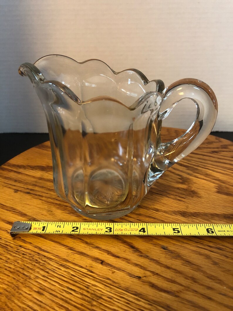 Vintage Glass Pitcher. Etched Glass Design. Holds 16 Oz. - Etsy