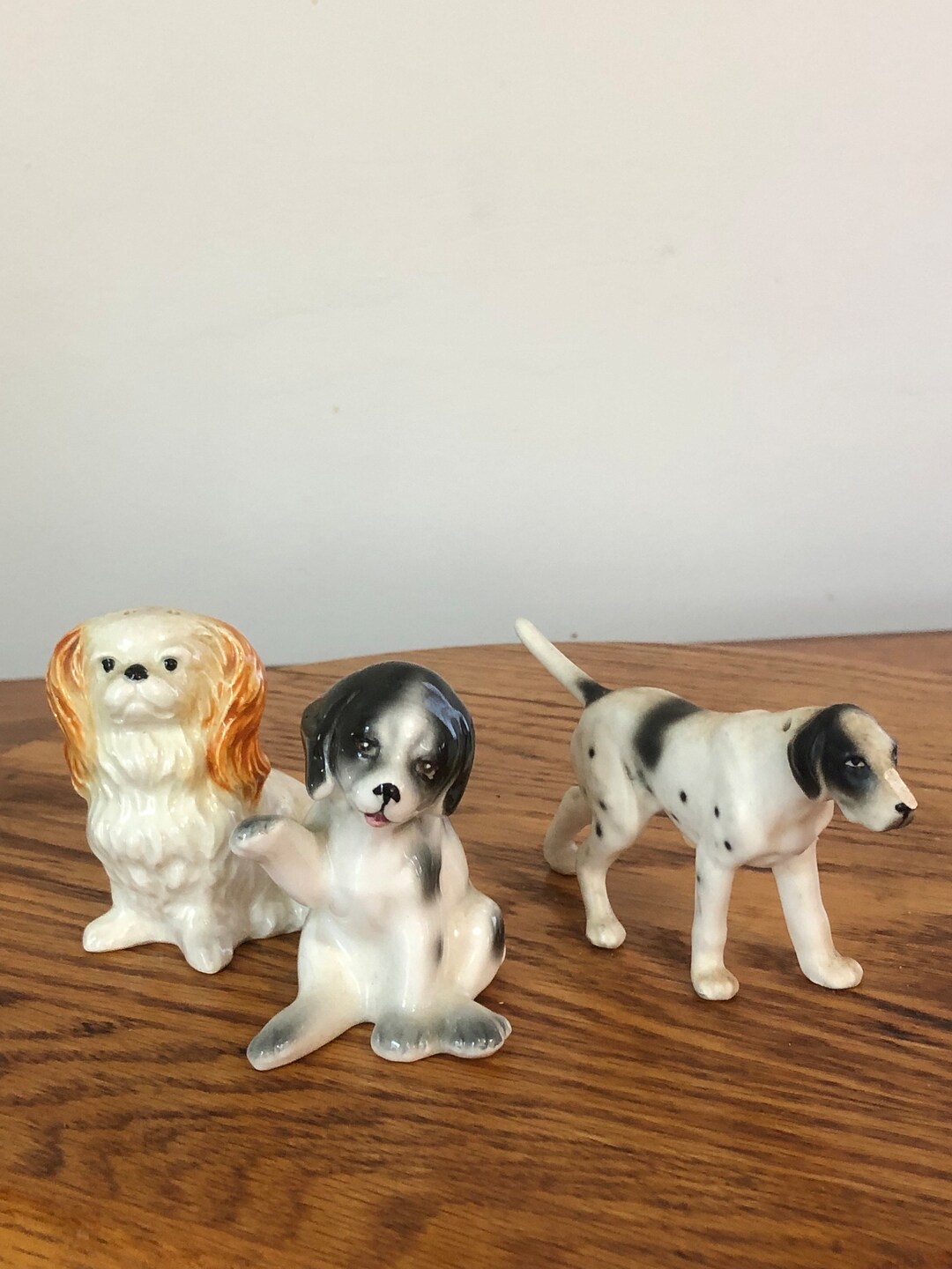 Three Porcelain Dog Salt/pepper Shakers. - Etsy