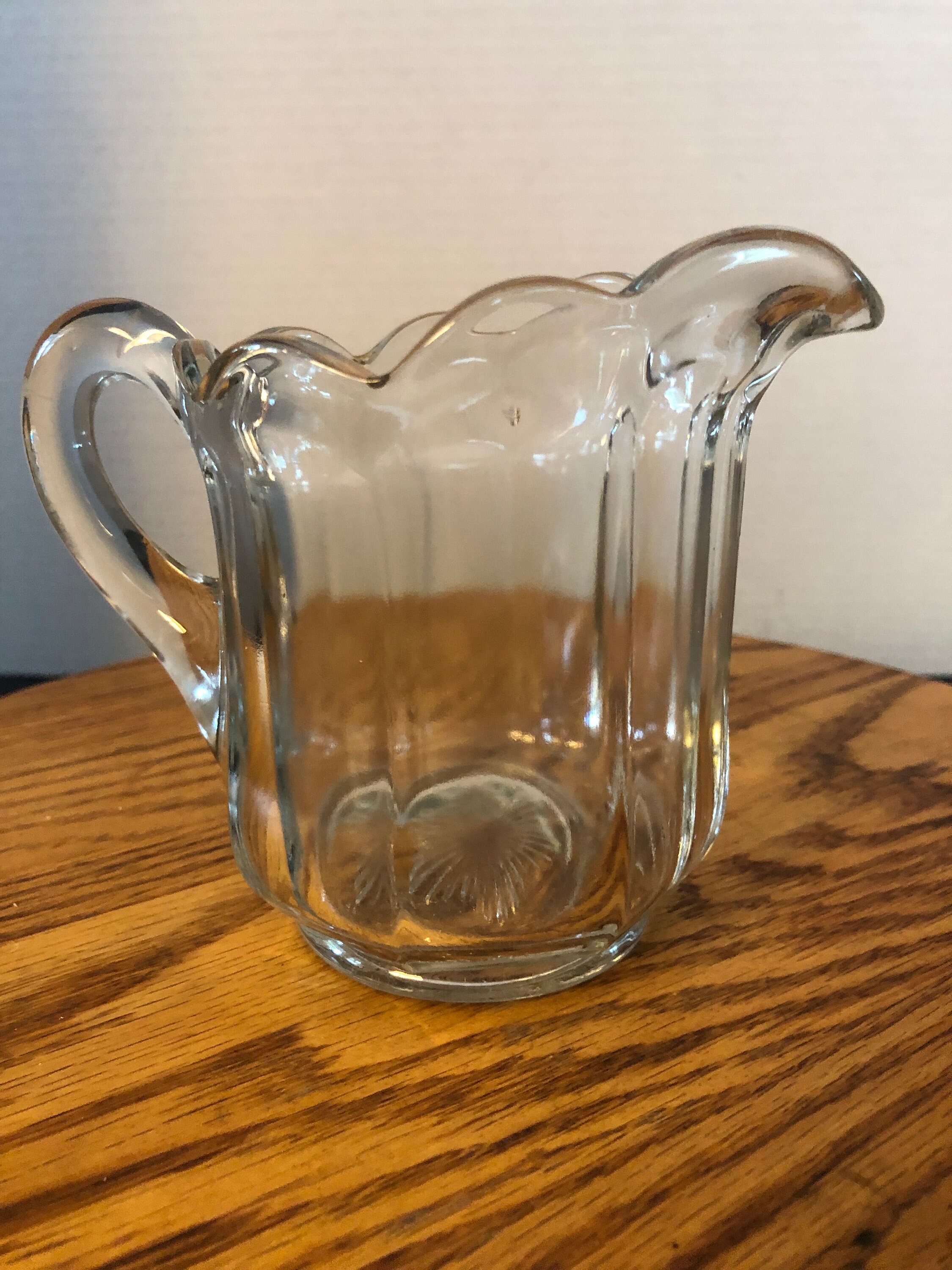 Vintage Glass Pitcher. Etched Glass Design. Holds 16 Oz. - Etsy