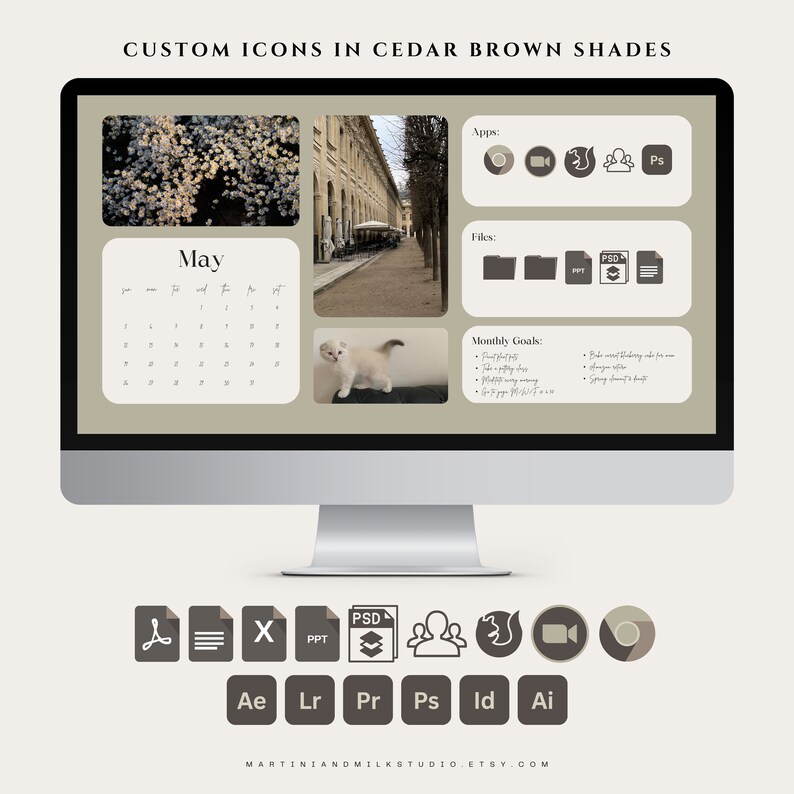 July 2023 June 2024 Desktop Wallpaper Organizer, 12 Backgrounds ...