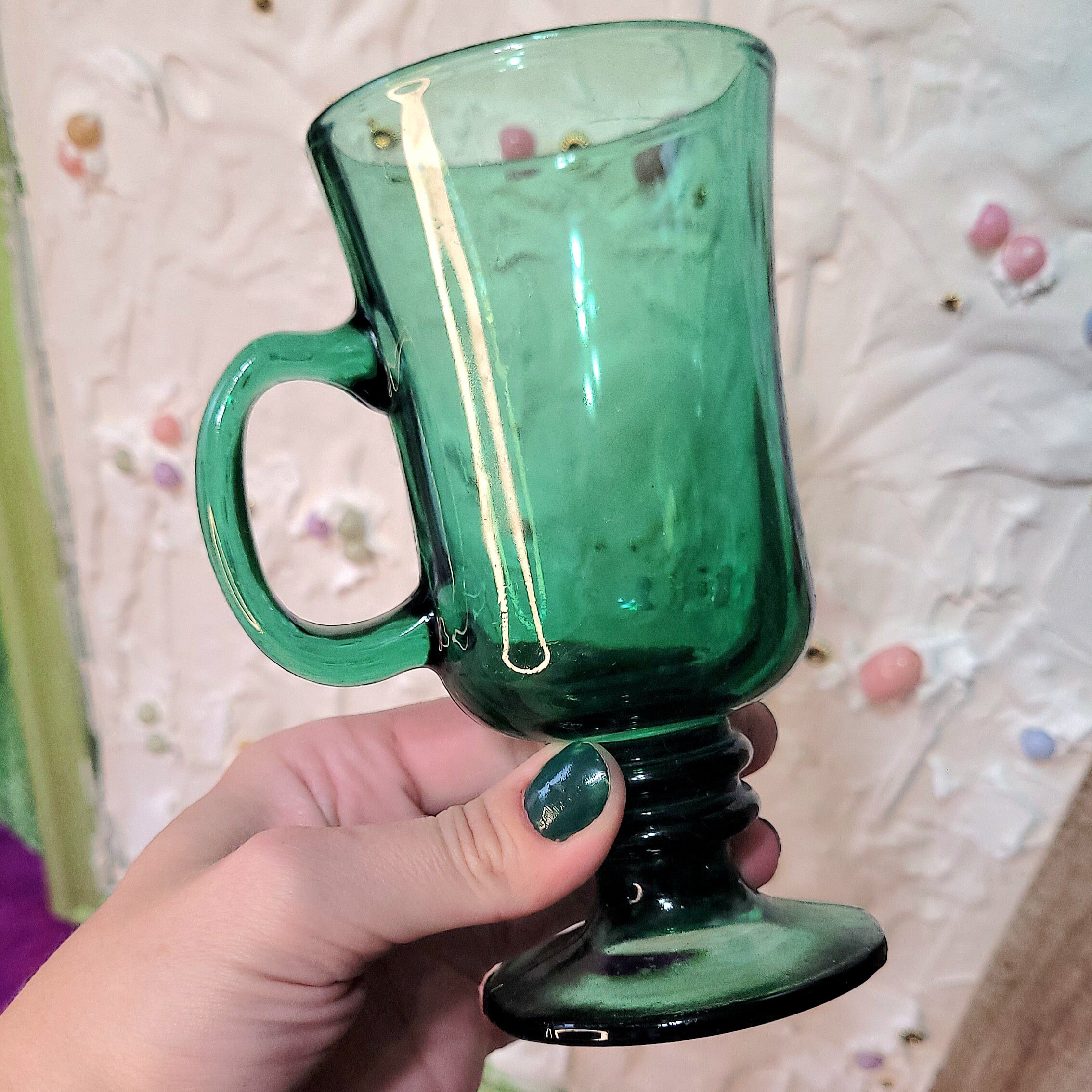 Emerald Green Libbey Glassware Handled Mugs Set of 2 - Etsy