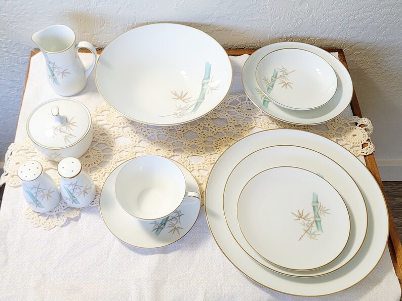 Noritake Oriental Bamboo 6341 Complete Set, Replacement Mid Mod Bamboo ...