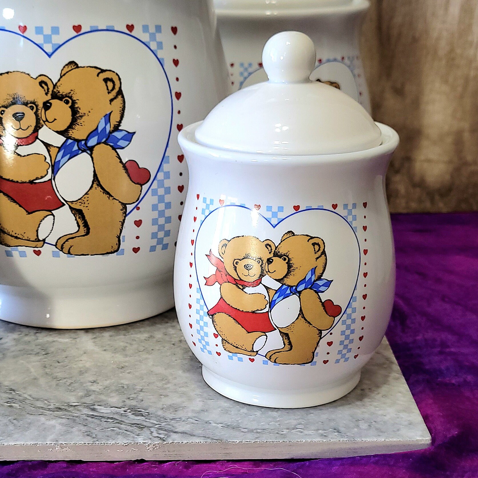 Cozy Kitsch Bear Couple Ceramic Kitchen Cannister Set Set of - Etsy