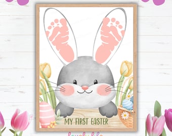 Printable My First Easter Footprint Craft, Footprint Art, Footprint ...
