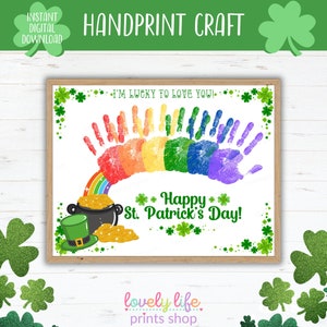 Printable St. Patrick's Day Handprint Craft, Handprint Art, Handprint ...