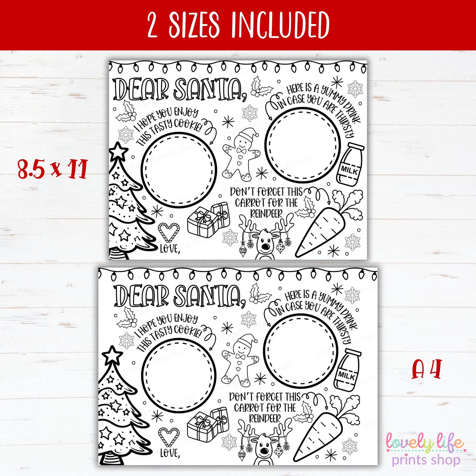 Cookies for Santa Tray, Milk and Cookies for Santa Printable Placemat ...