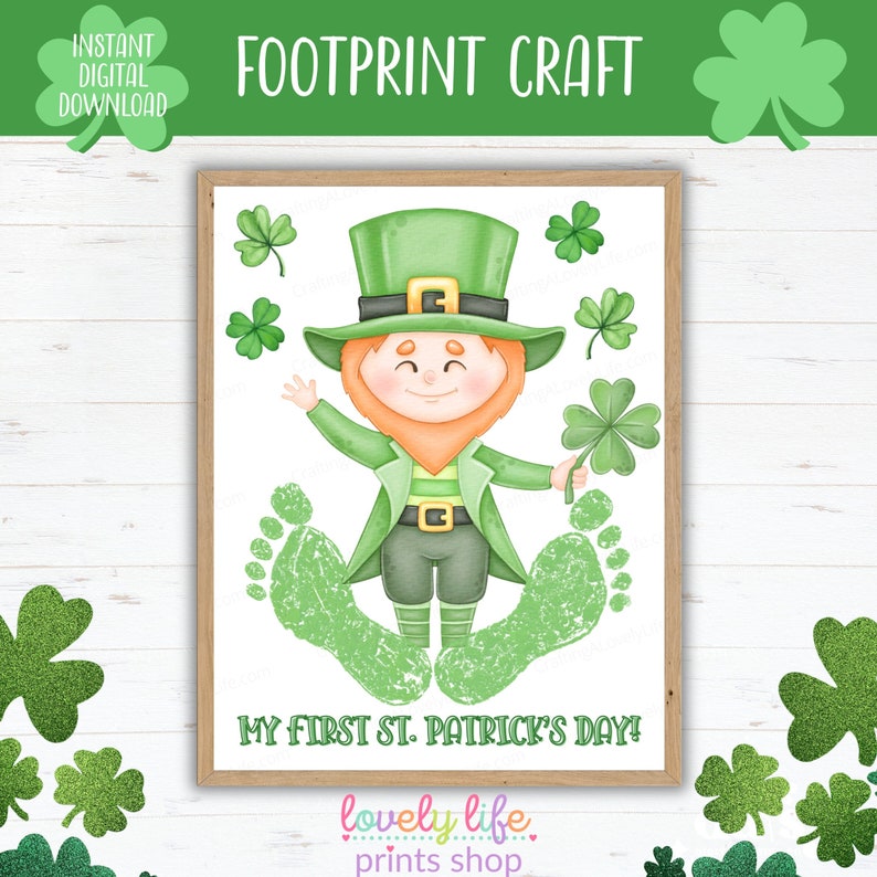 Printable My First St. Patrick's Day Footprint Craft, Footprint Art ...