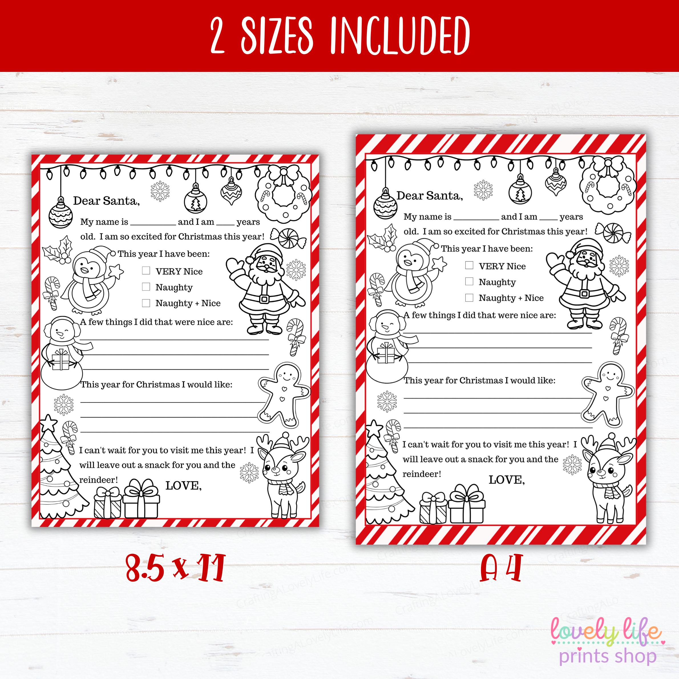Letter to Santa Coloring Page, Letter to Santa Printable, Printable ...