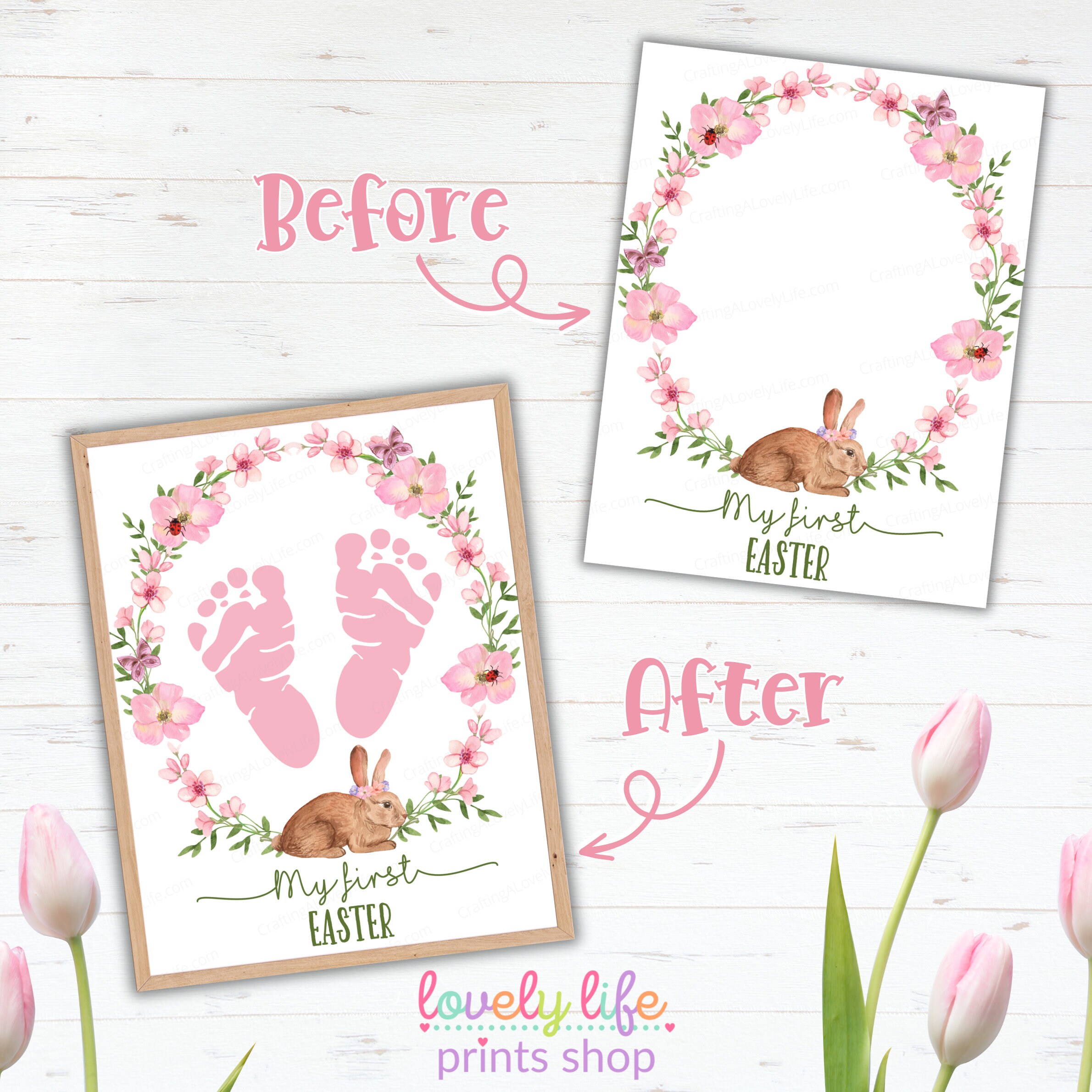 Printable My First Easter Footprint Craft, Footprint Art, Footprint ...