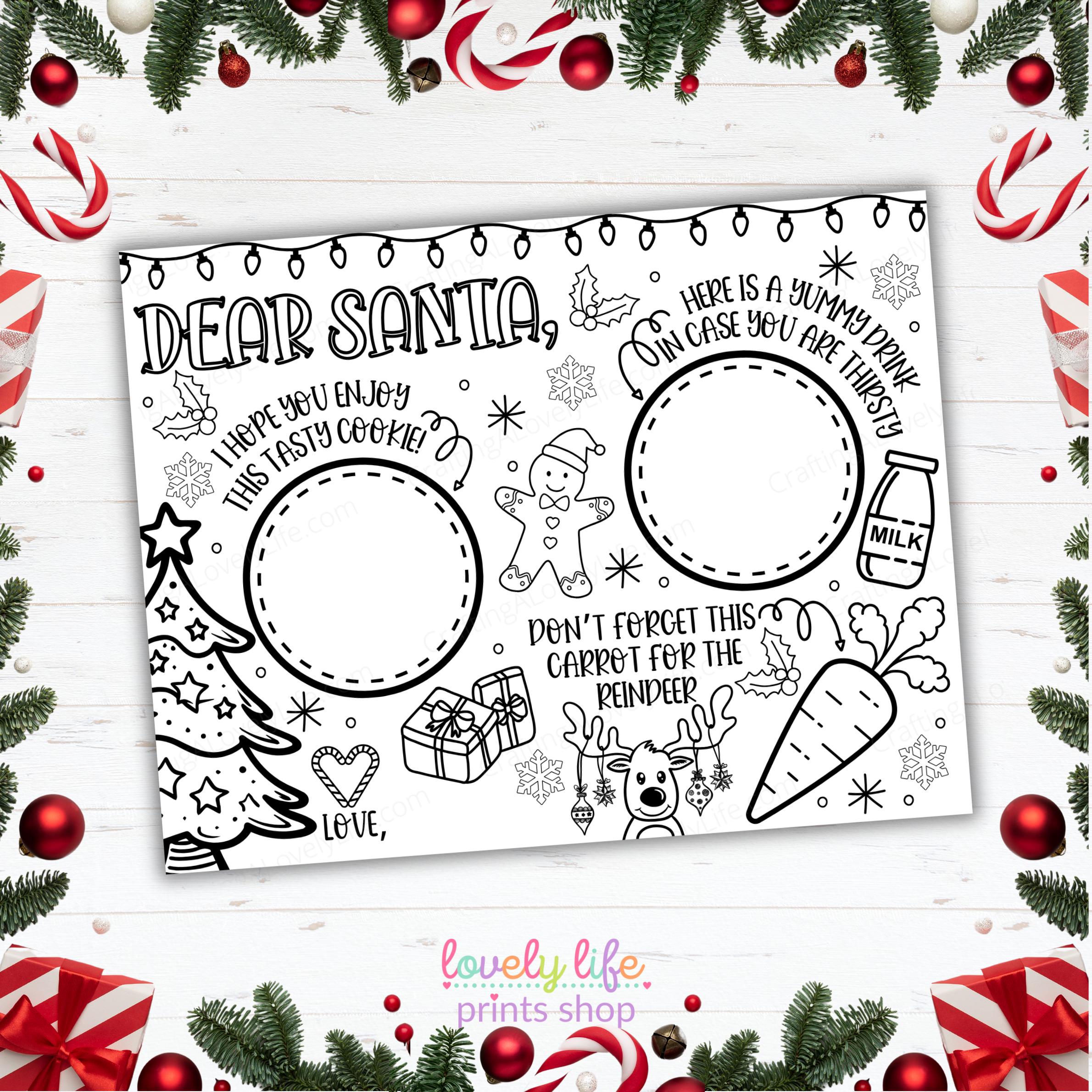 Cookies for Santa Tray, Milk and Cookies for Santa Printable Placemat ...