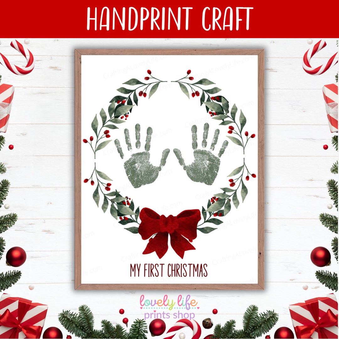 My First Christmas Handprint Craft, Christmas Handprint Craft, First ...