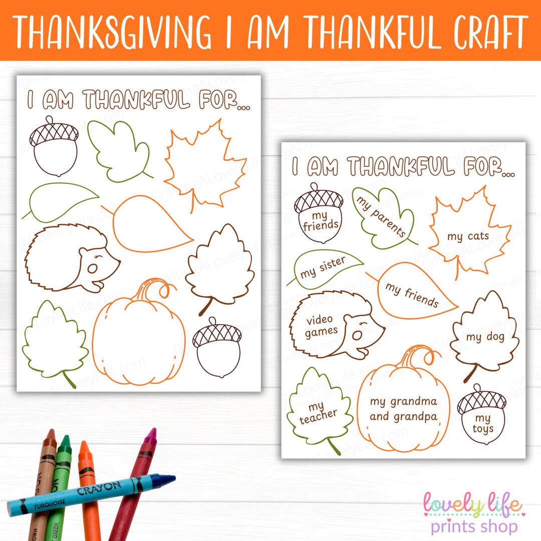 Printable “I Am Thankful For” Coloring Pages for Kid, Fall Gratitude ...