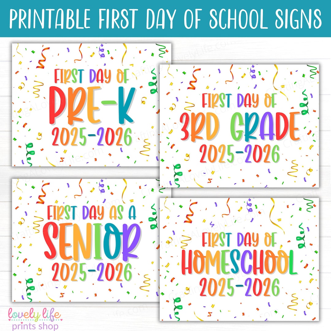 Printable First Day of School Sign Bundle | Back to School Signs ...