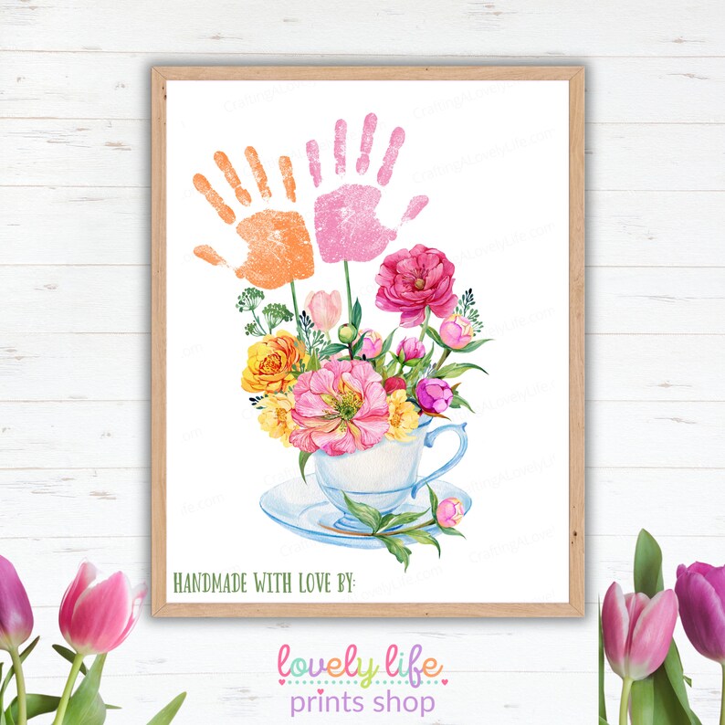 Printable Mother's Day Handprint Craft, Handprint Art, Handprint Sign ...