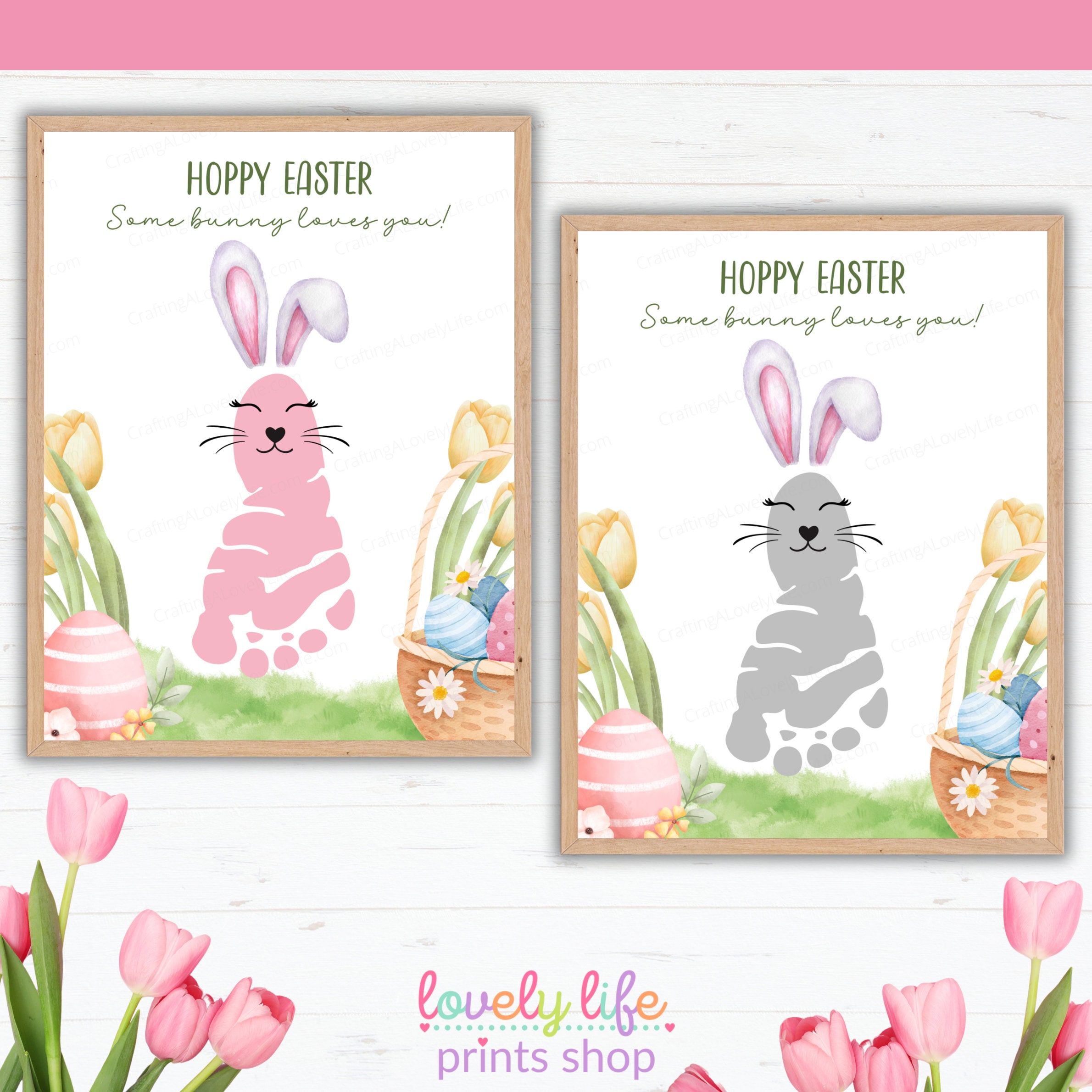 Some Bunny Loves You Footprint Craft, Hoppy Easter Footprint Art Craft ...