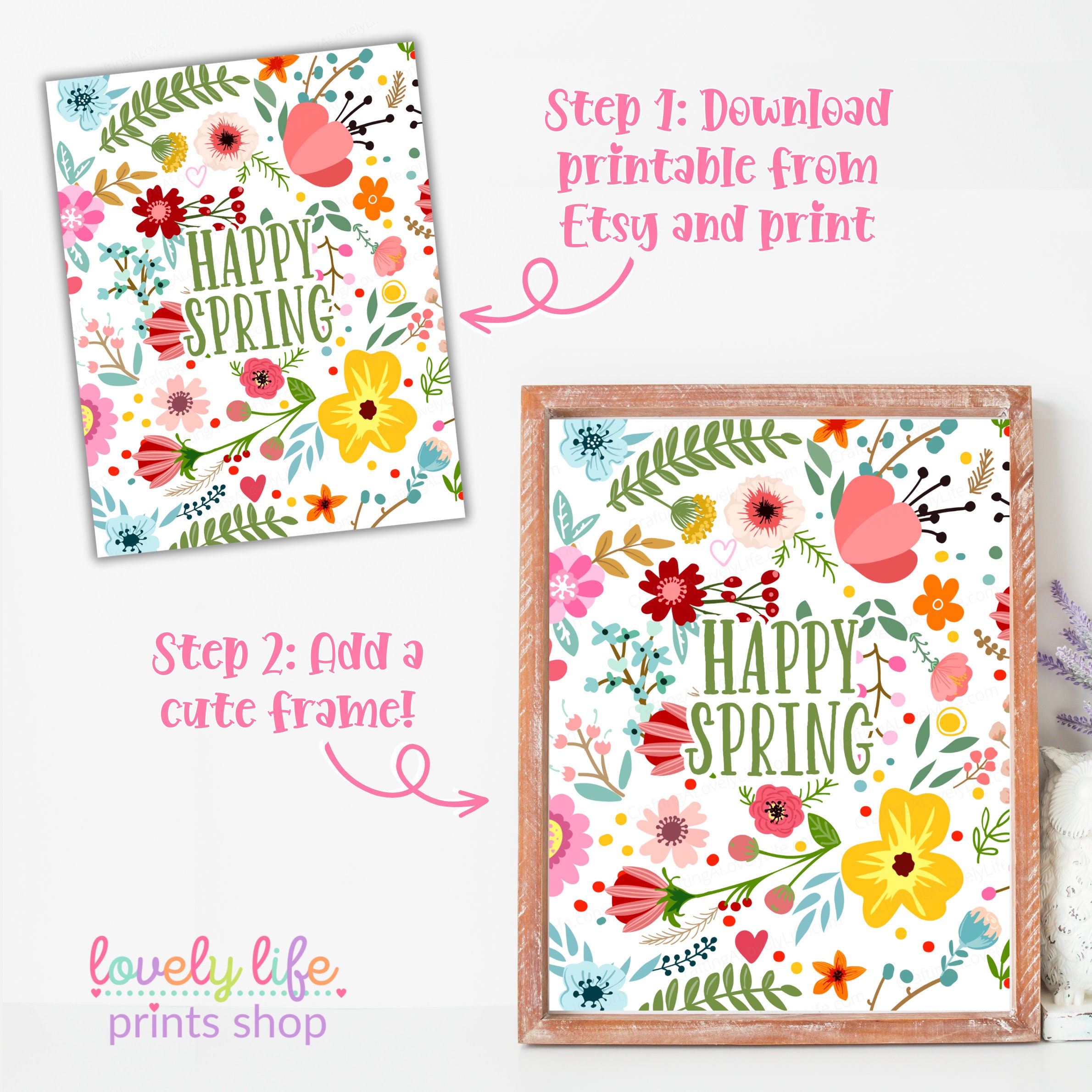 Happy Spring Printable Art, Spring Art, Spring Printables, Easter Art, Spring Digital Art Print ...